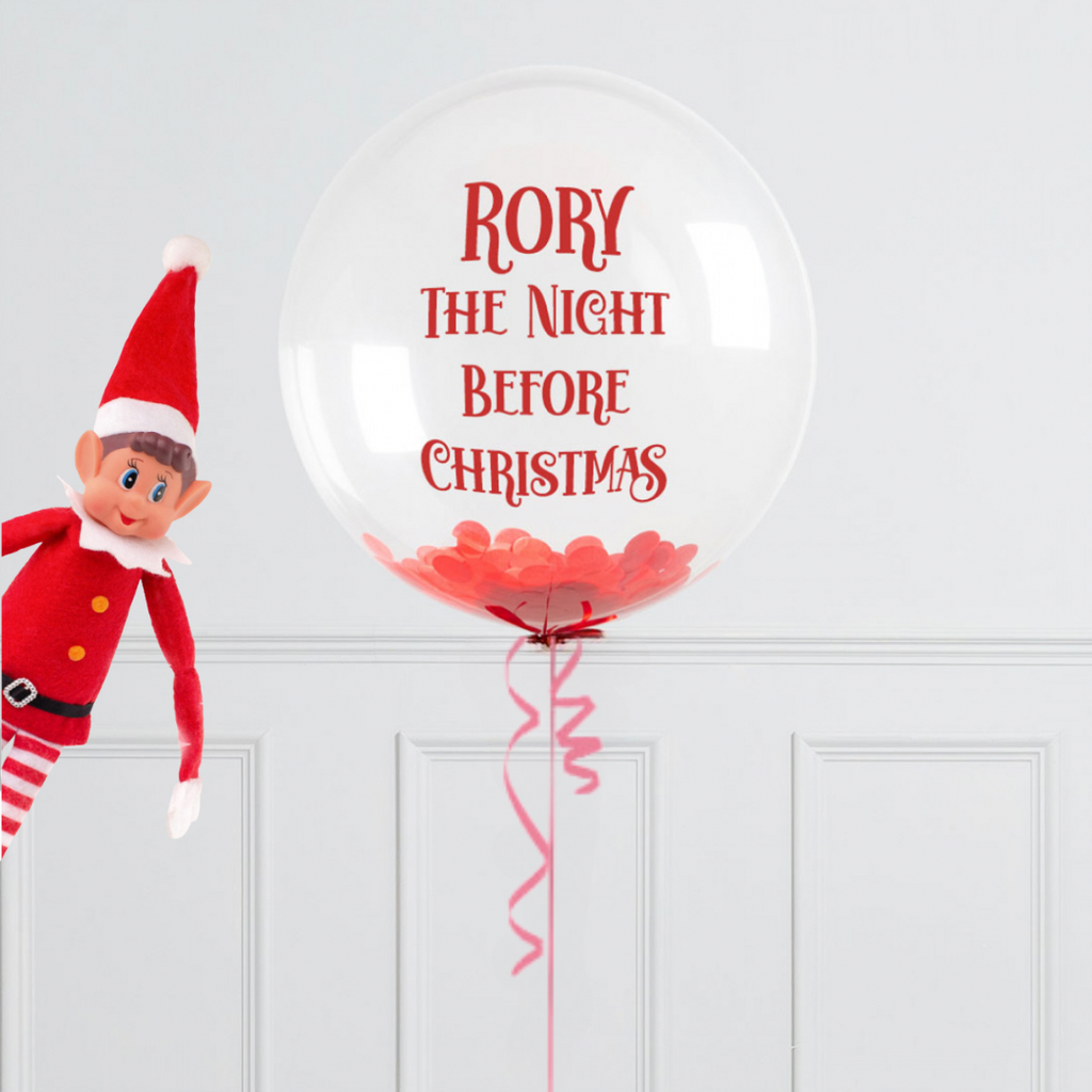 Elf & Personalised Christmas Confetti Balloon – BalloonFactory.ie