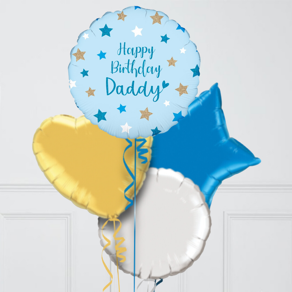 Happy Birthday Daddy Inflated Foil Balloon Bunch | Balloonfactory.ie ...