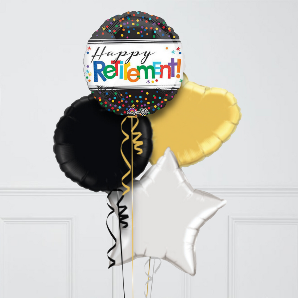Happy Retirement Rainbow Inflated Foil Balloon Bunch | Balloonfactory ...