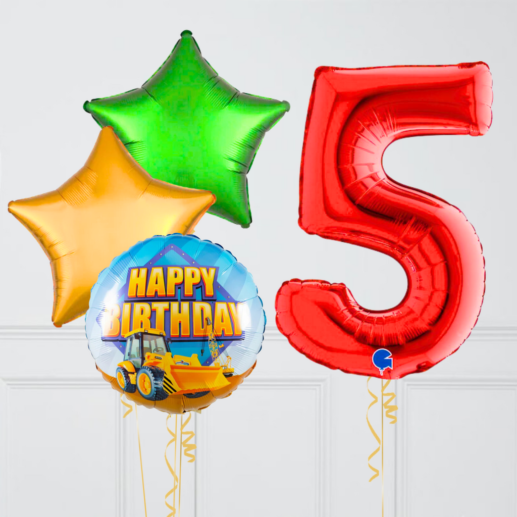 Inflated Digger Birthday Balloon Number | Balloonfactory.ie ...