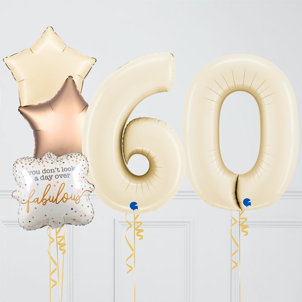 Inflated Fabulous Cream Birthday Balloon Numbers | Balloonfactory.ie ...