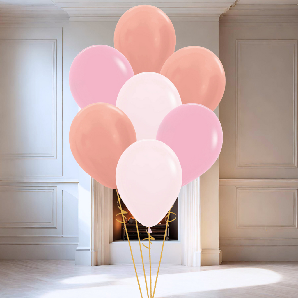 Rose Pink Helium Latex Balloon Bunch | Balloonfactory.ie ...