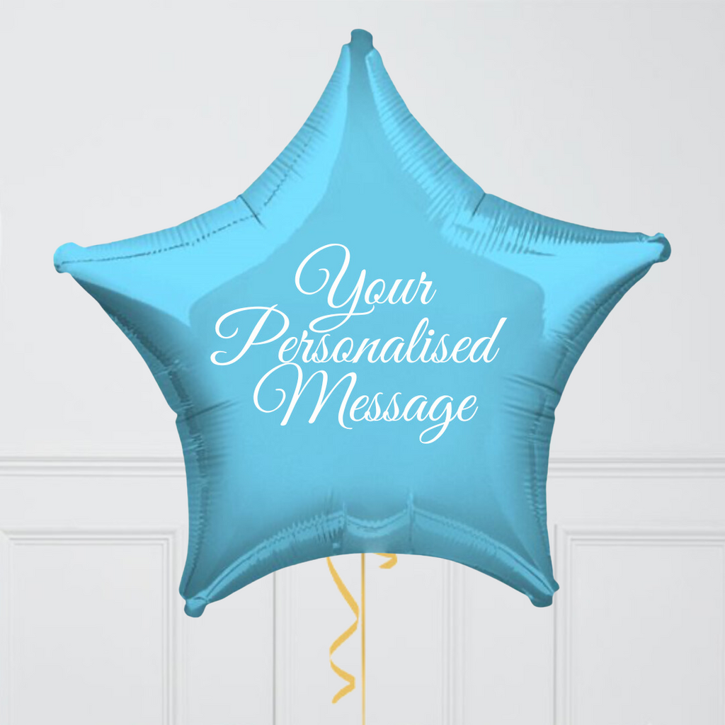 Light Blue Star Personalised Foil Balloon | Balloonfactory.ie ...