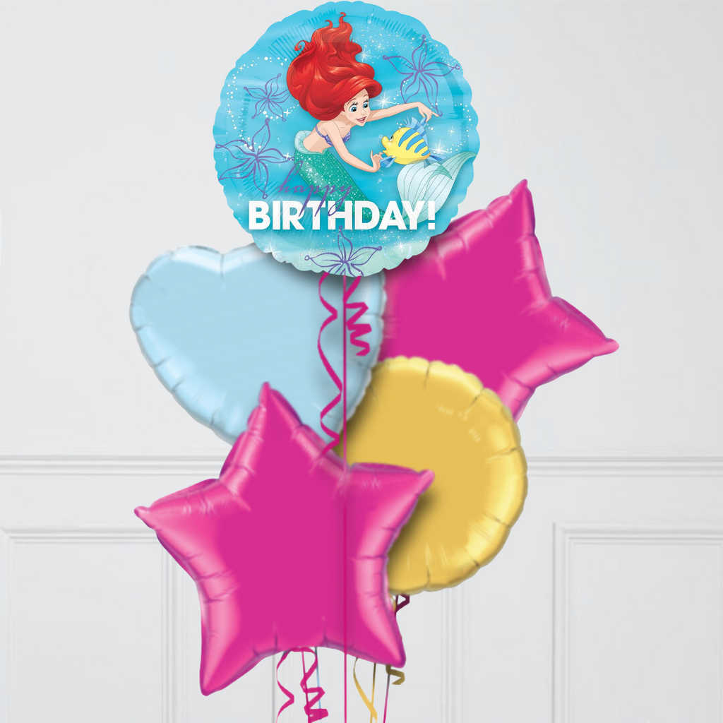 Little Mermaid Ariel Birthday Inflated Balloon Bunch | Balloonfactory ...