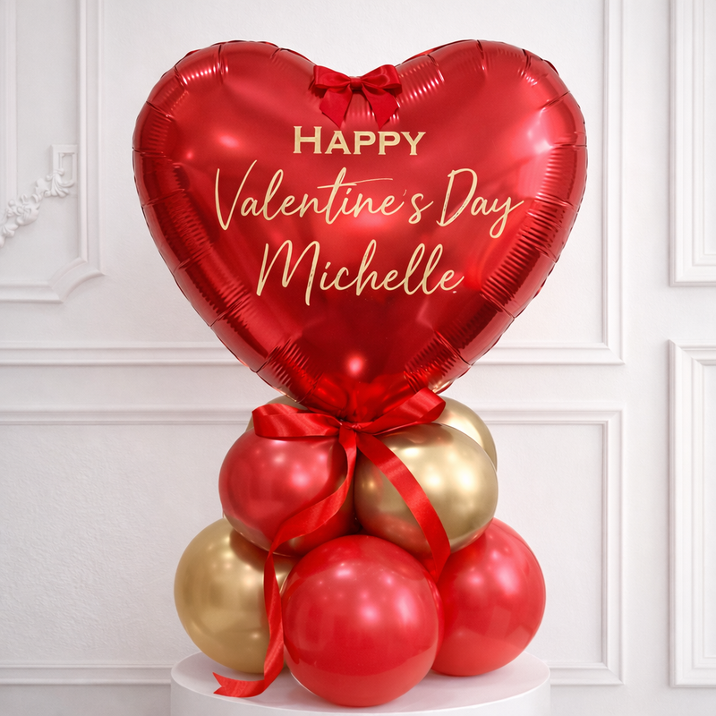 Personalised Valentine's Day Heart Table Stack | BalloonFactory.ie
