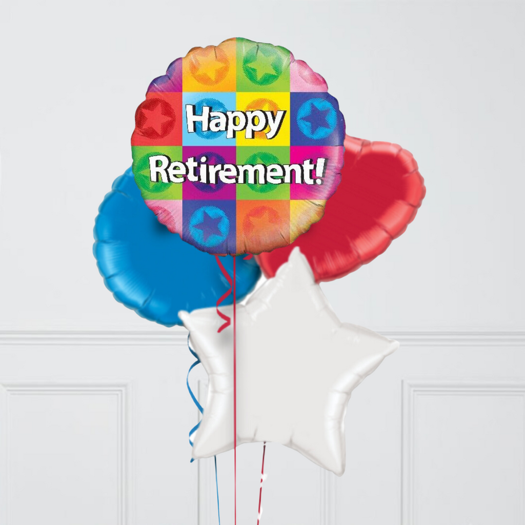Retirement Colourful Foil Balloons - Helium Balloon Deliveries ...