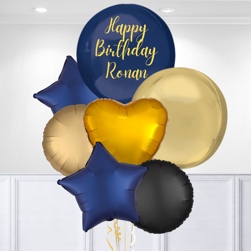 Royal Blue Giant Personalised Balloon Bunch | Balloonfactory.ie ...