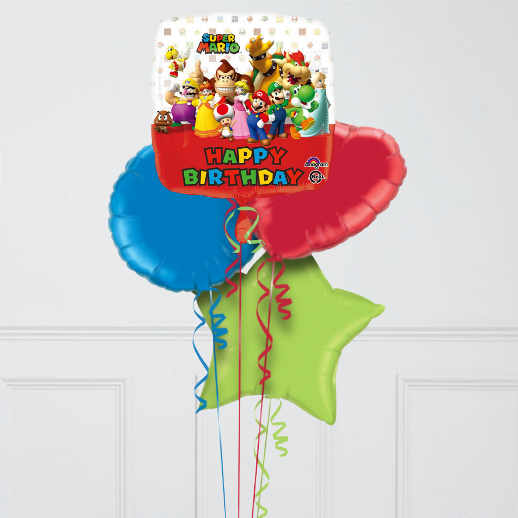 Super Mario Inflated Foil Balloon Bunch | Balloonfactory.ie ...
